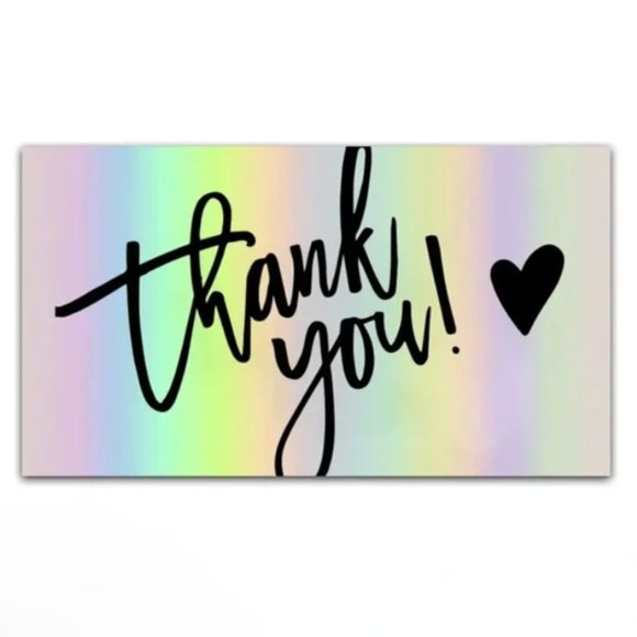 Source Unknown | Office | 5 Thank You Cards On Holographic Shiny ...